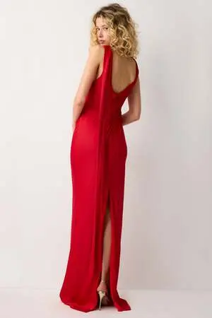 Ramy Brook Cecily Draped Open Back Gown