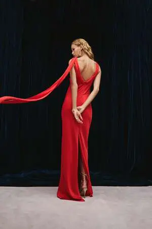 Ramy Brook Cecily Draped Open Back Gown