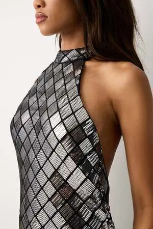 Ramy Brook Oceane Halterneck Sequin Gown