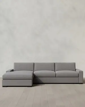 Quince Stillman Deep Seat Chaise Sectional In Performance Basketweave - Ash