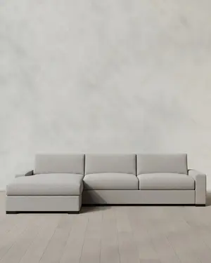 Quince Stillman Deep Seat Chaise Sectional In Performance Basketweave - Fog