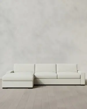 Quince Stillman Deep Seat Chaise Sectional In Performance Basketweave Ivory