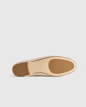 Quince Italian Leather Collapsible-heel Horsebit Loafer - Bone