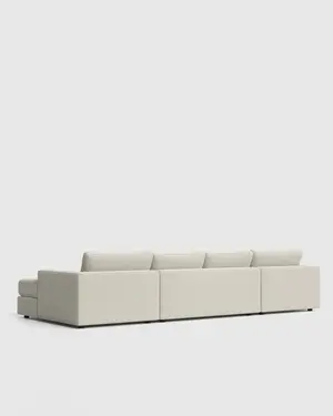 Quince Ashford Deep Seat U Sectional In Performance Basketweave - Ash