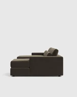 Quince Ashford Deep Seat U Sectional In Performance Velvet - Pine