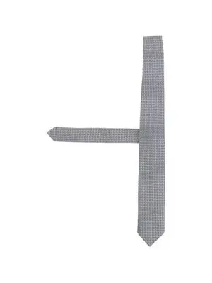BOSS Geometric-pattern Silk-blend Tie - Blue