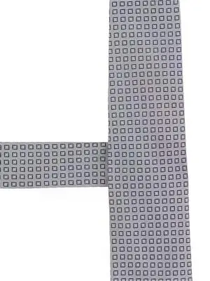 BOSS Geometric-pattern Silk-blend Tie