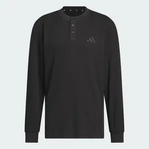 Adidas Workwear Button Front Henley Shirt - Black