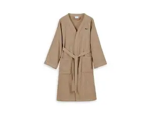 Lacoste Classic Pique Cotton Terry Bath Robe Robe Sand, Cotton/pique/terry Sand