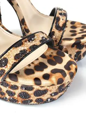 Frederick's Of Hollywood Fabiosa Rhinestone Open Toe Platform Heel