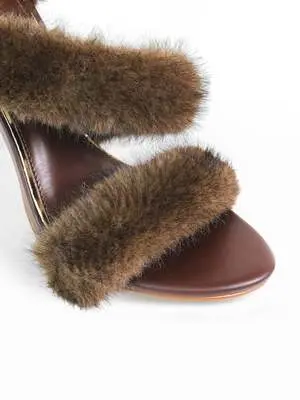 Frederick's Of Hollywood Allure Fluffy Stiletto Sandal