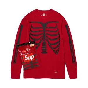 Supreme X Hanes Bones Thermal Crew - Red