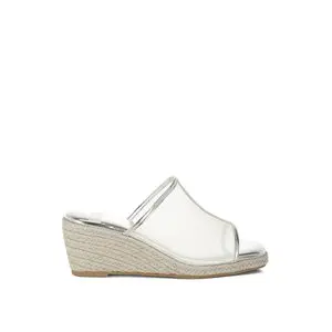 RAG & CO Seraphine Breathable Mesh Slip-on Wedges In By - Silver