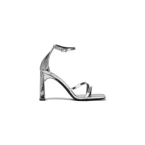 IL FRATELLINO Rebel Heart Heeled Ankle Strap Sandal In Boom Boom - Silver
