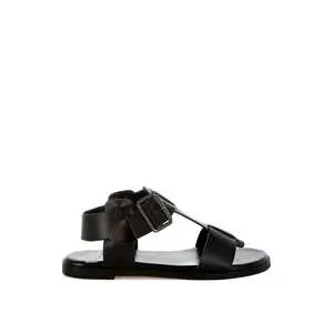 RAG & CO Shayla Gladiator Flat Sandals In By - Black