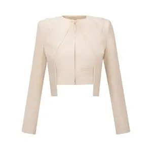 MA MULIER Sparrow Design Crop Jacket - White