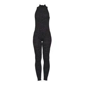 MONOSUIT Seamless High Neck Sleeveless Full Eco Bodysuit Americana - Black