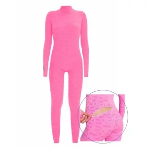 MONOSUIT Climate-adaptive Monoskin- Seamless Turtleneck Long Sleeve Full Eco Bodysuit - Pink