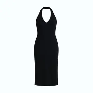 MONLICIA Orion Halter Cotton Midi Dress - Black