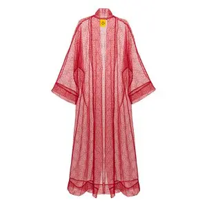 JANARA JONES Beaded Organza Long Abaya Kaftan