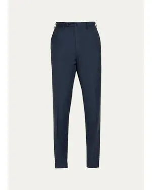 Incotex Sharksin Wool Flat-front Trousers - Blue