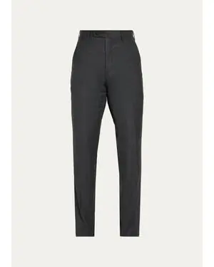 Incotex Sharksin Wool Flat-front Trousers - Grey