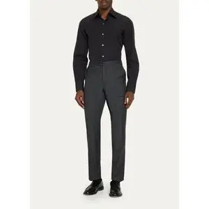 Incotex Sharksin Wool Flat-front Trousers - Grey