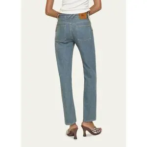 Burberry Dalia Check Pocket Straight-leg Denim Pants