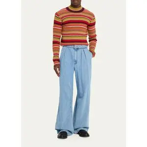 Dries Van Noten Multi-stripe Mock Neck Sweater
