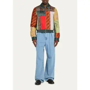 Dries Van Noten Pleated Wide-leg Belted Jeans