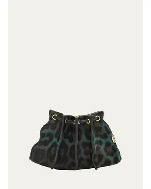 Ulla Johnson Adria Small Leather & Dyed Hair Crossbody Bag - Emerald Leopard