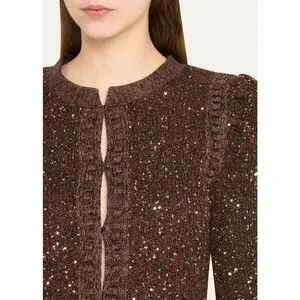 L'AGENCE Thistle Sequined Knit Cardigan