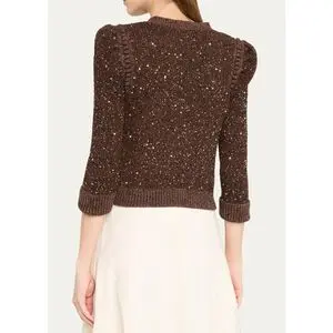 L'AGENCE Thistle Sequined Knit Cardigan