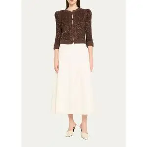L'AGENCE Thistle Sequined Knit Cardigan