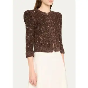 L'AGENCE Thistle Sequined Knit Cardigan