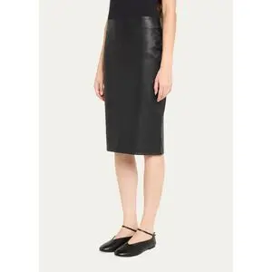 Sprwmn Sarah Leather Midi Skirt