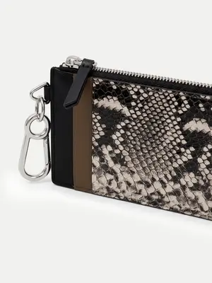 Veronica Beard Snake-embossed Card Holder