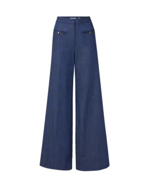 Veronica Beard Ledger Wide-leg Denim Pant