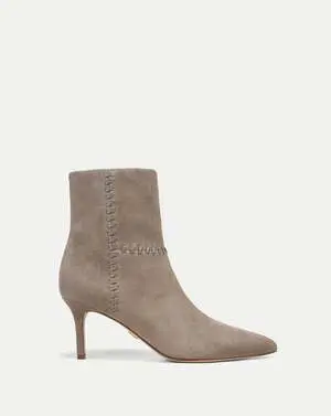 Veronica Beard Lisa Whipstitch Mid-heel Ankle Boot