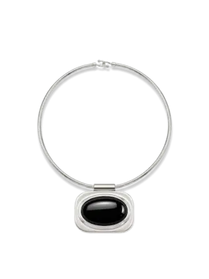 Veronica Beard Onyx Cabochon Collar Necklace