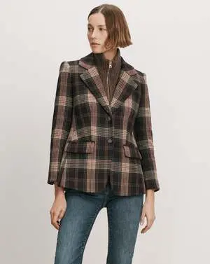 Veronica Beard Cloverfield Plaid Dickey Jacket