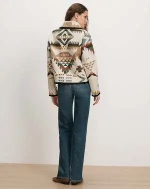 Veronica Beard Short Wool Bolero Coat - Tan Multi
