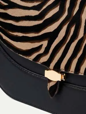 Veronica Beard Zebra Dash Saddle Bag