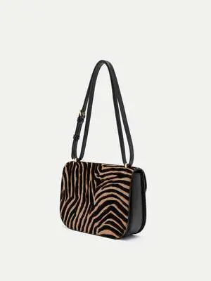 Veronica Beard Zebra Dash Saddle Bag