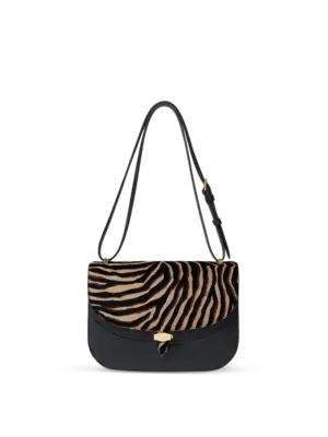 Veronica Beard Zebra Dash Saddle Bag