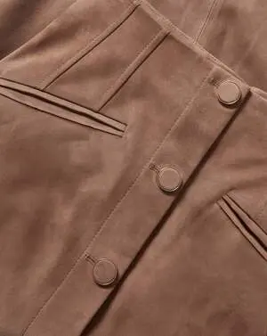 Veronica Beard Callisian Suede Midi Skirt