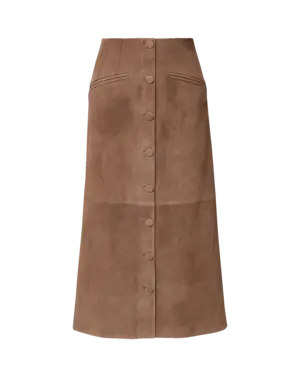 Veronica Beard Callisian Suede Midi Skirt