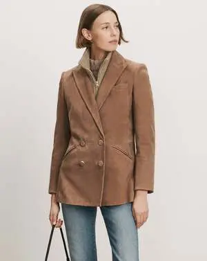 Veronica Beard Oria Suede Dickey Jacket