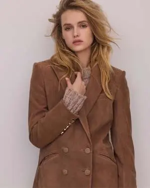 Veronica Beard Oria Suede Dickey Jacket