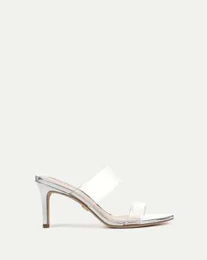 Veronica Beard Asha Mid-heel Sandal - Silver